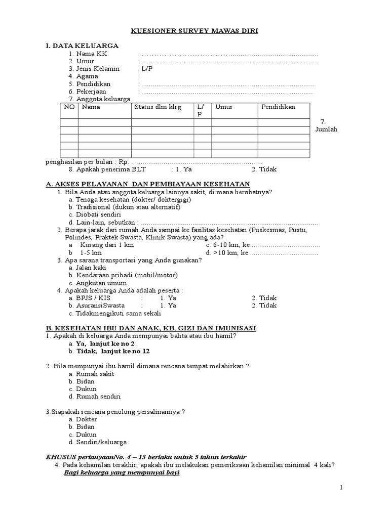 Kuesioner SMD MMD 2016 | PDF | Memasak, Makanan, & Anggur | Kesehatan ...
