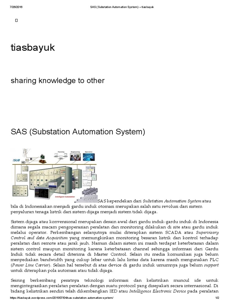 SAS (Substation Automation System) - Tiasbayuk | PDF | Komputer ...