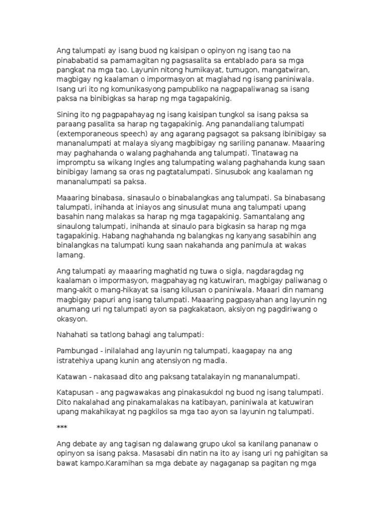 Extempo Talumpati Paksa - talumpatitungkol