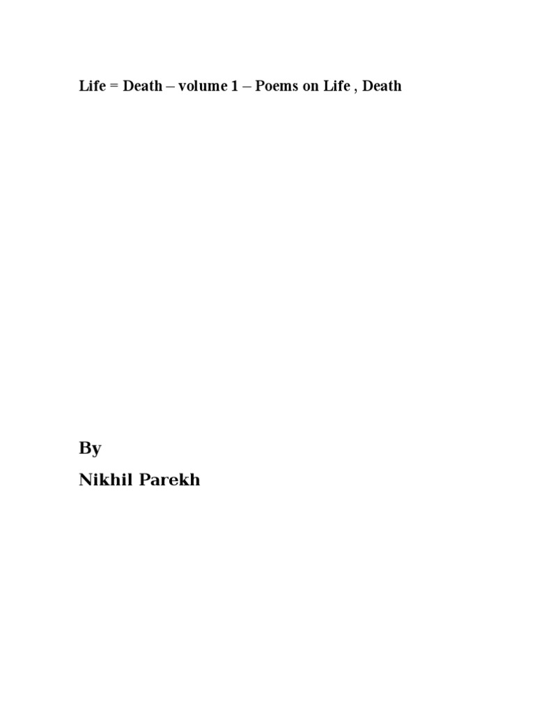Life Death - Volume 1 - Poems On Life, Death | PDF | Heaven | Poetry
