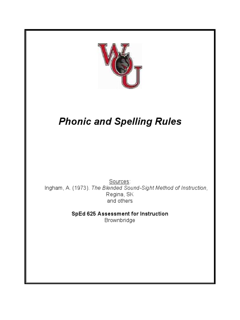 1 Phonic-Spelling Rules | PDF | Syllable | Consonant