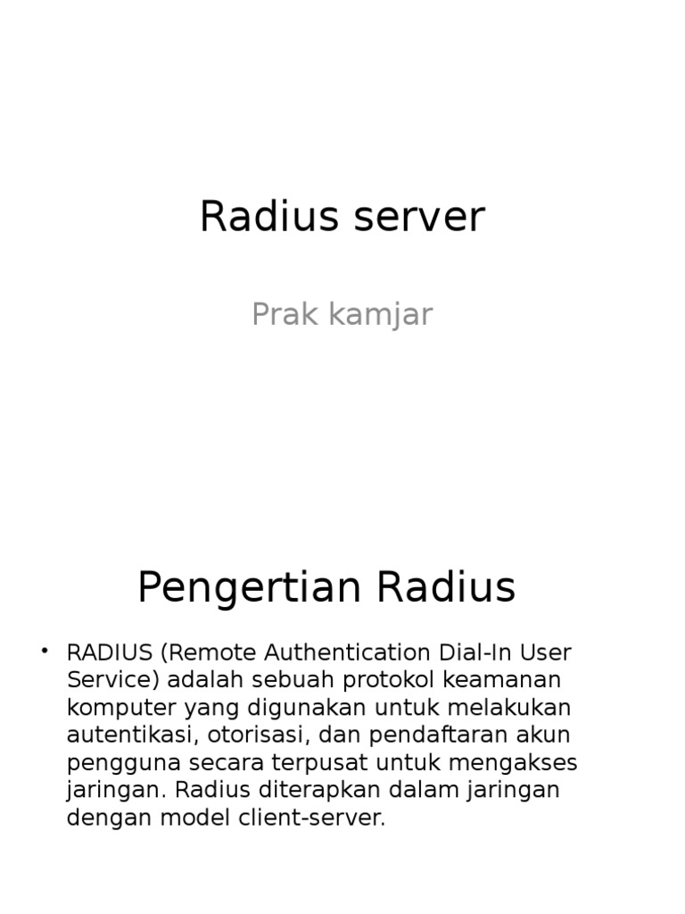 Radius Server Pdf