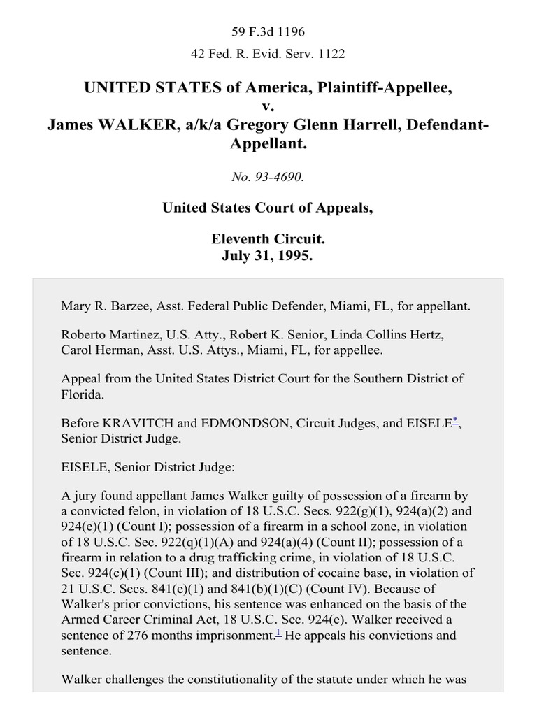 United States v. James Walker, A/K/A Gregory Glenn Harrell, 59 F.3d ...