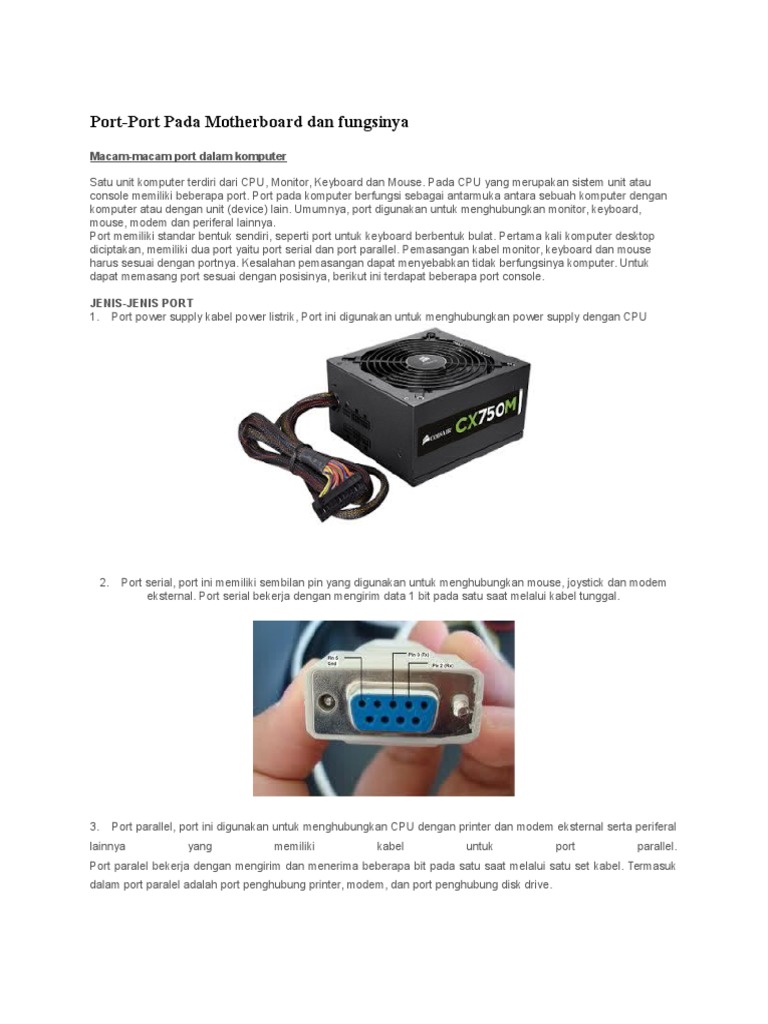 Port-Port Pada Motherboard Dan Fungsinya | PDF