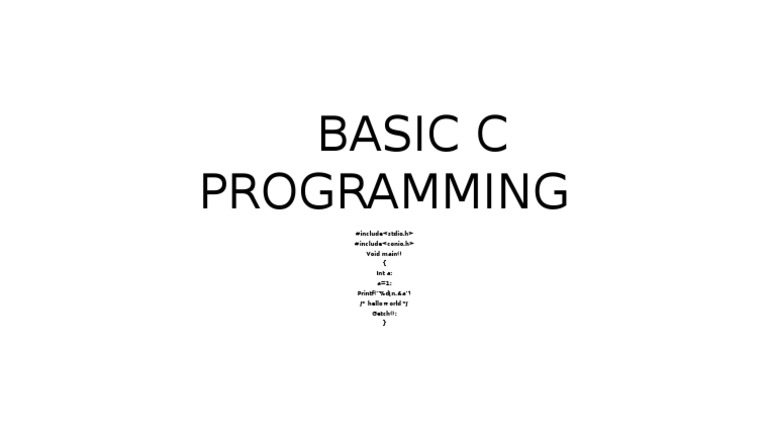 Basic C | PDF
