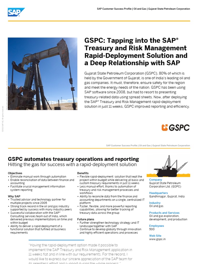 Gujarat State Petroleum Corporation GSPC | PDF | Sap Se | Petroleum