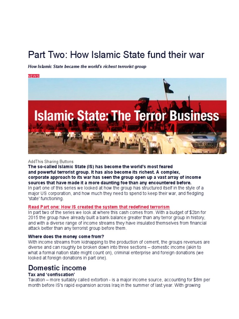 How ISIS Makes Money | PDF | Islamic State Of Iraq And The Levant ...