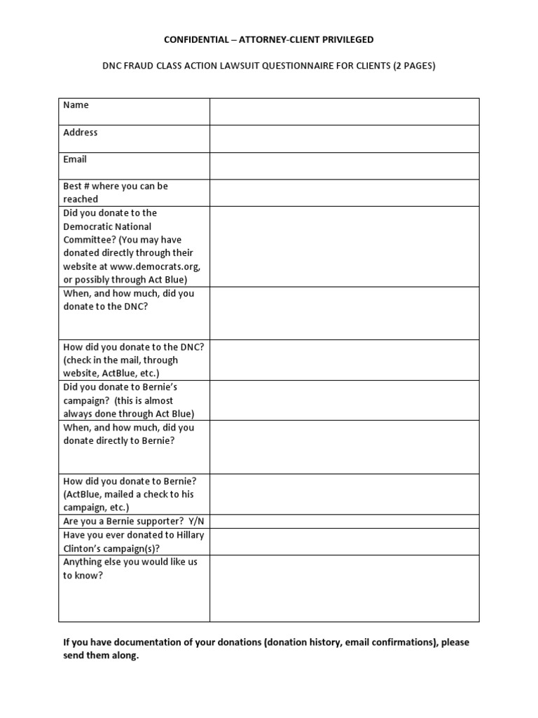 Client Questionnaire Revised | PDF