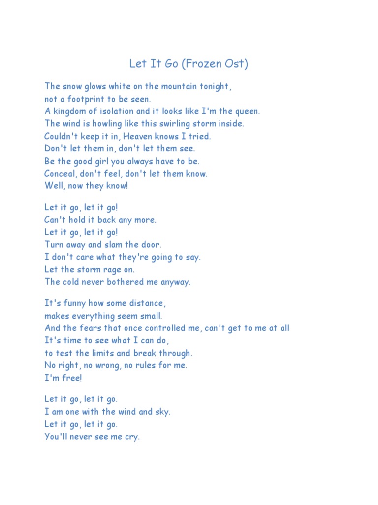 Let It Go | PDF
