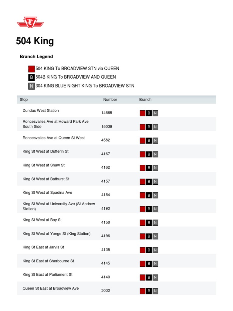 Route 504 King EB | PDF