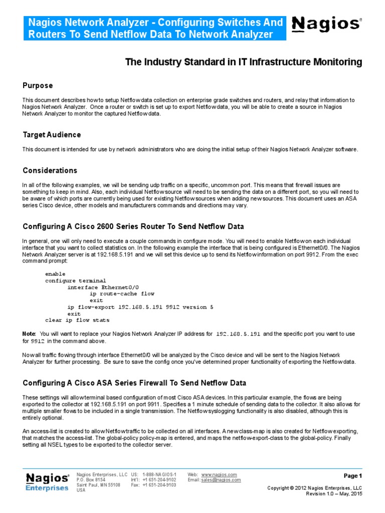 Configuring Switches and Routers To Send Netflow Data To Network Analyzer | PDF | Information ...