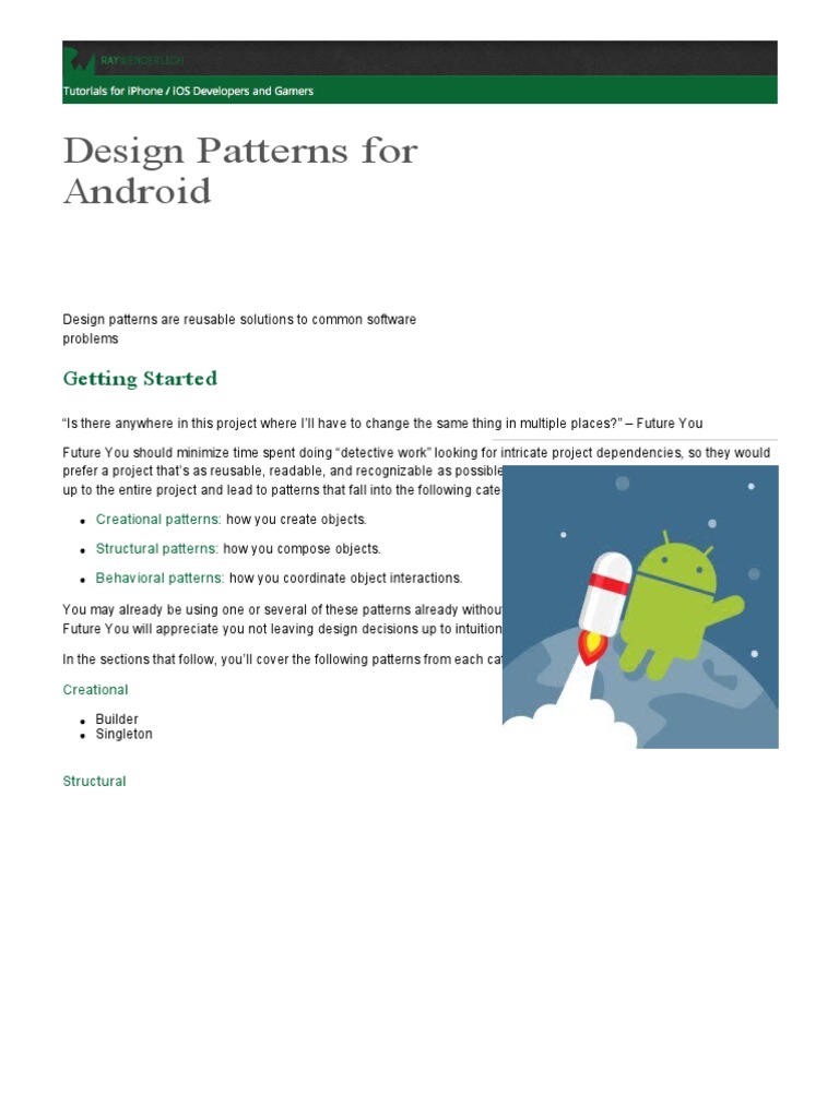 Common Design Patterns For Android | PDF | Model–View–Controller ...