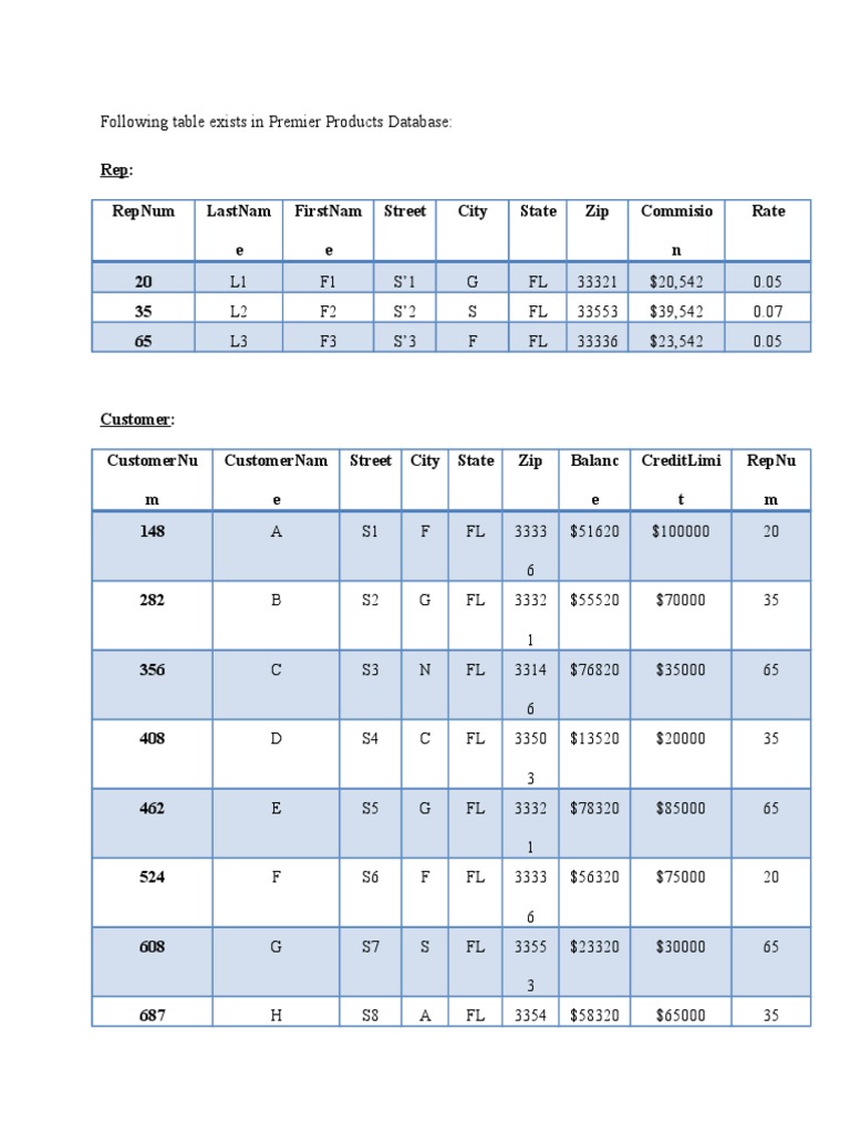 Premier Products Database Overview | PDF | Data | Accountability