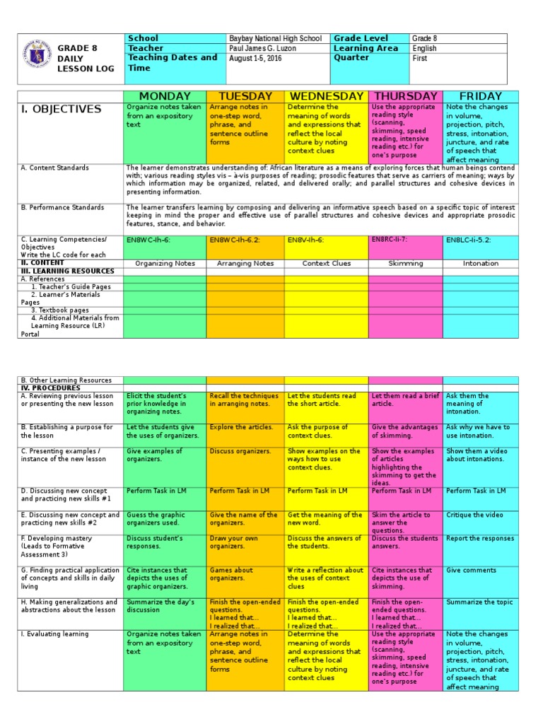 DLL Sample English 8 | Speed Reading | Question