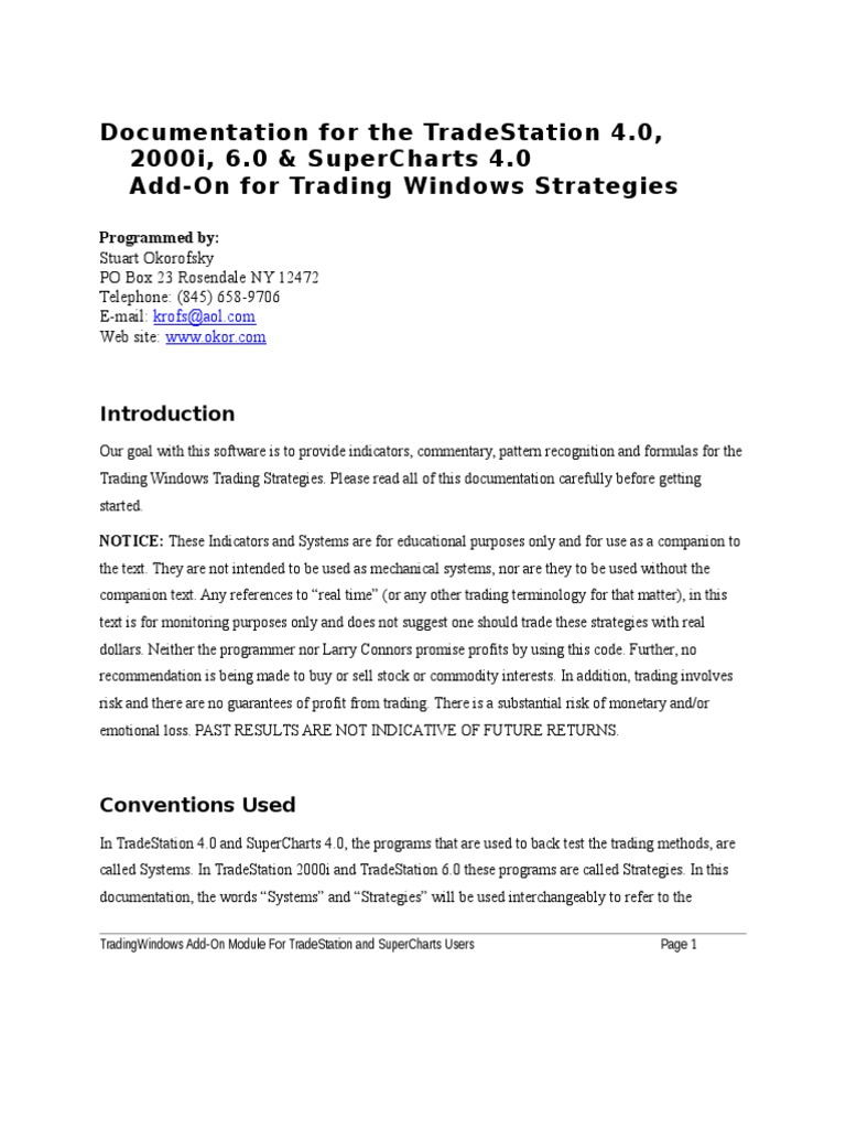 Connors, Larry - Trading The Connors Windows Strategy | PDF | Computing ...