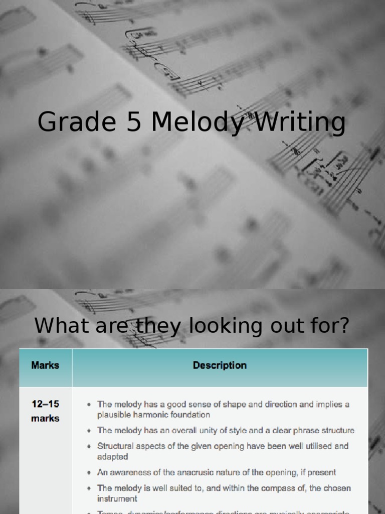 Melody Writing Grade 5