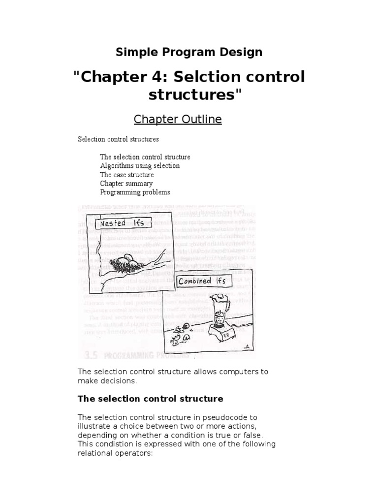 Selection Control Structure Pdf Control Flow Algorithms