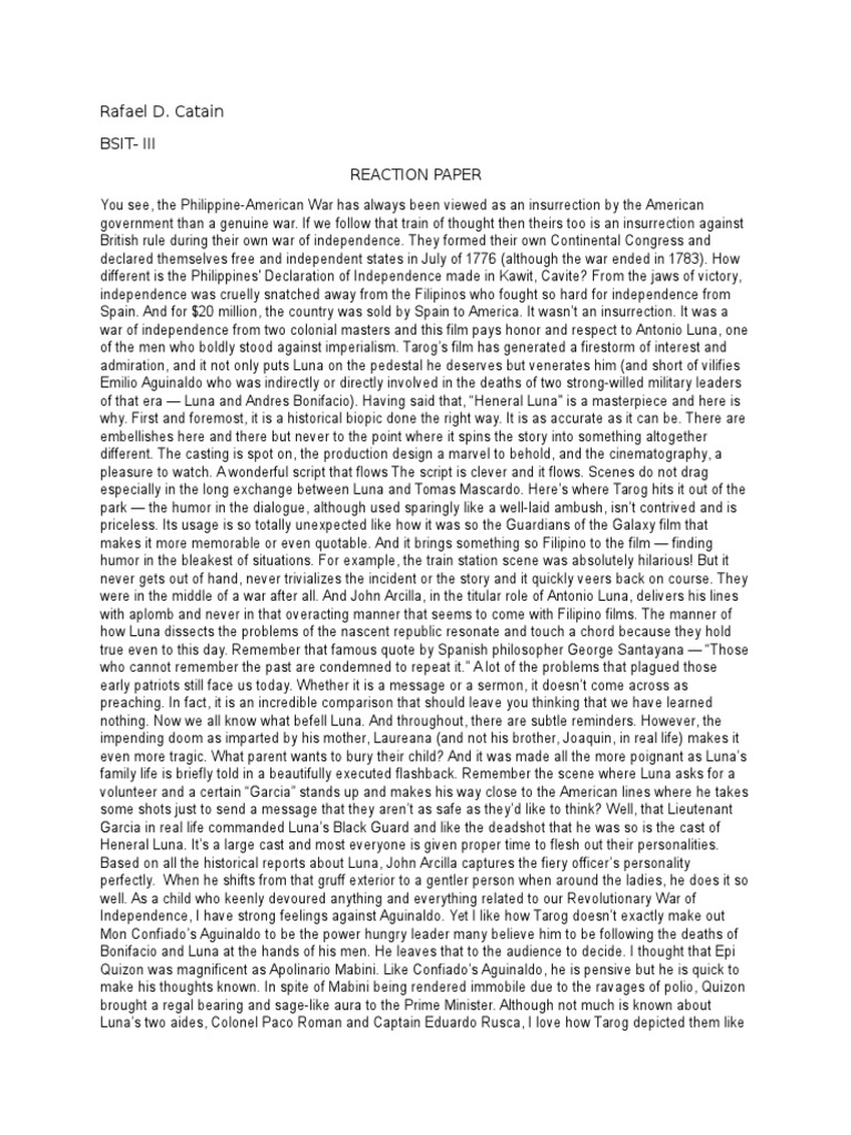 Reaction Paper | PDF | Unrest | Armed Conflict