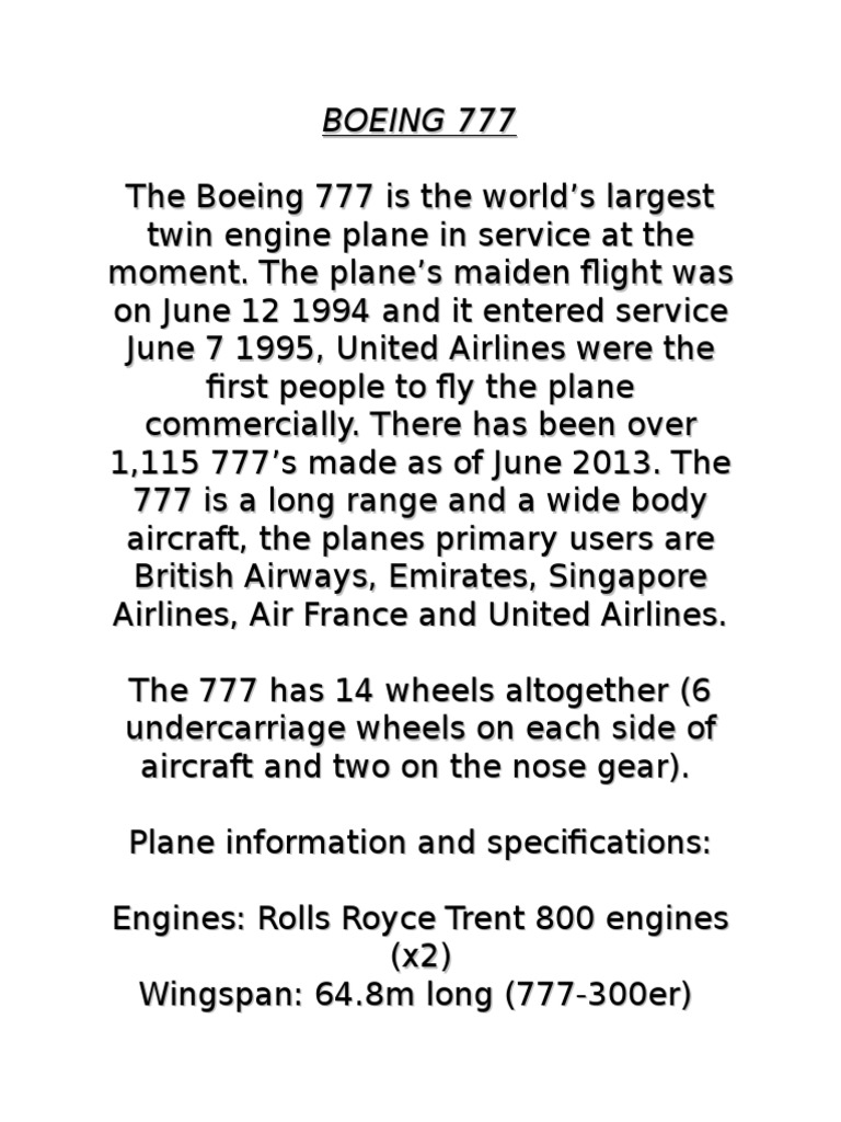 Boeing 777 | PDF