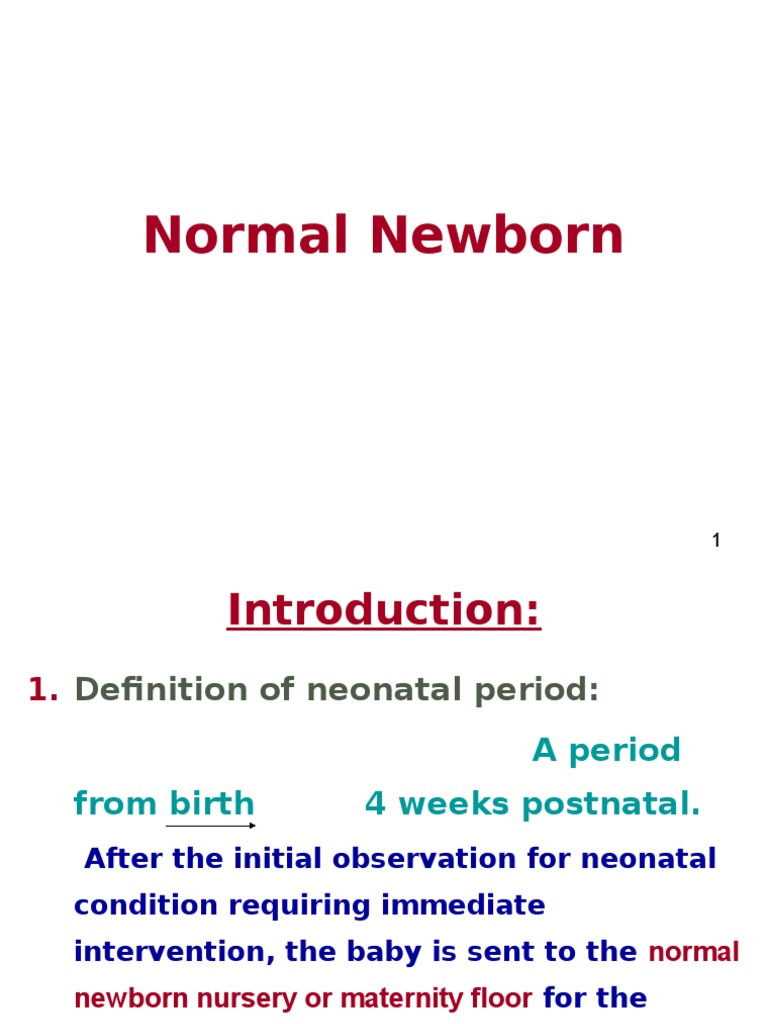 Normal Newborn Care and Assessment | PDF