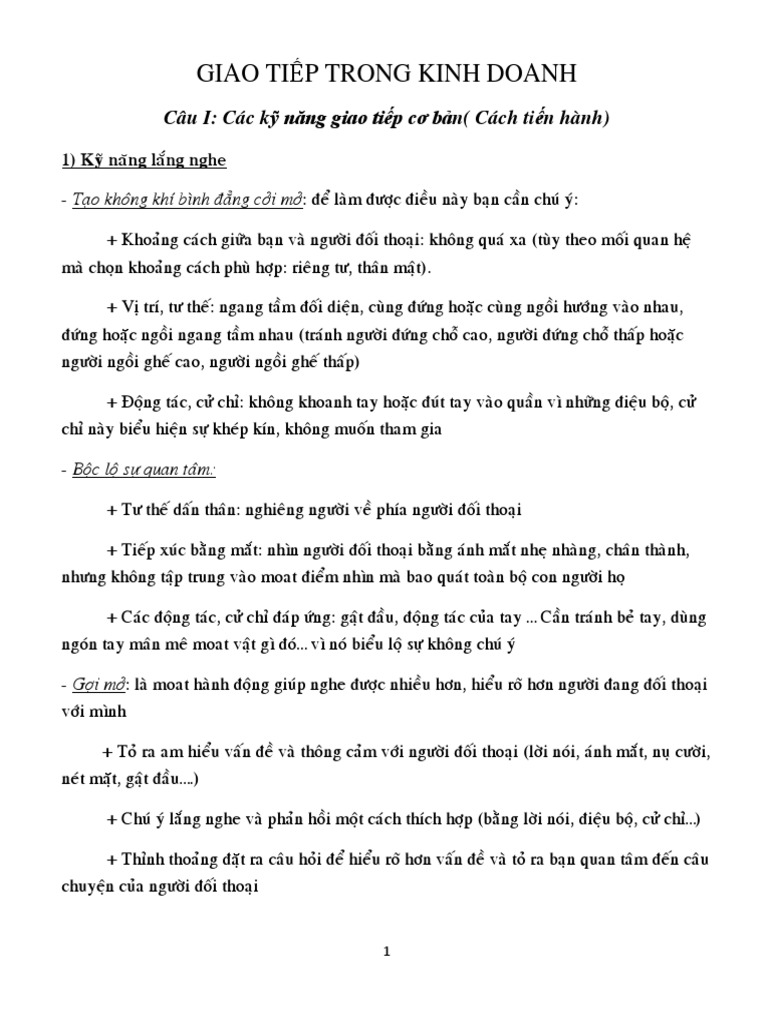 Giao Tiep Trong Kinh Doanh | PDF