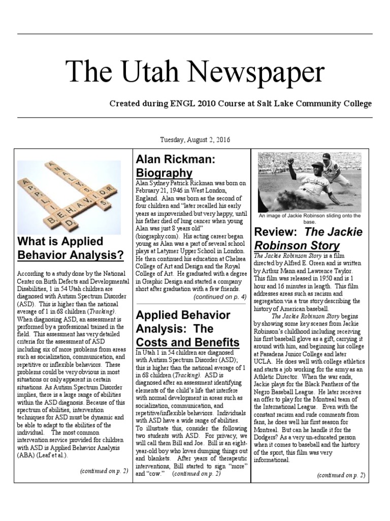 Engl 2010 Newspaper | PDF | Autism Spectrum | Autism