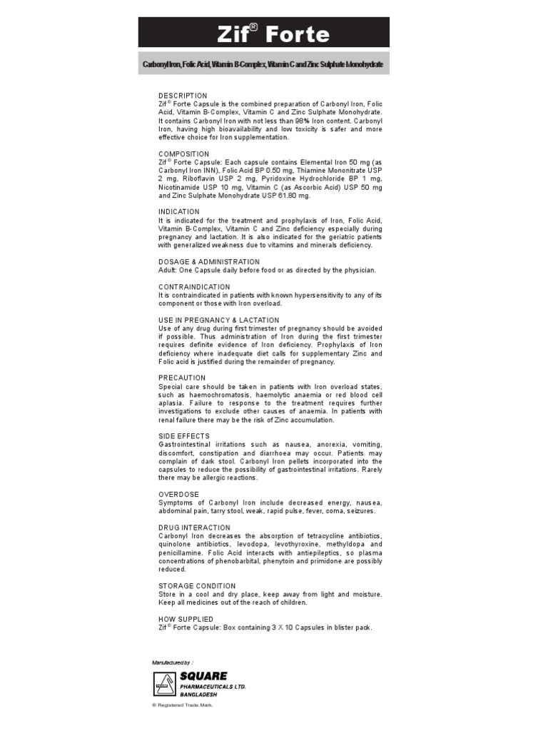 Zif Forte | PDF | Vitamin | Vitamin C