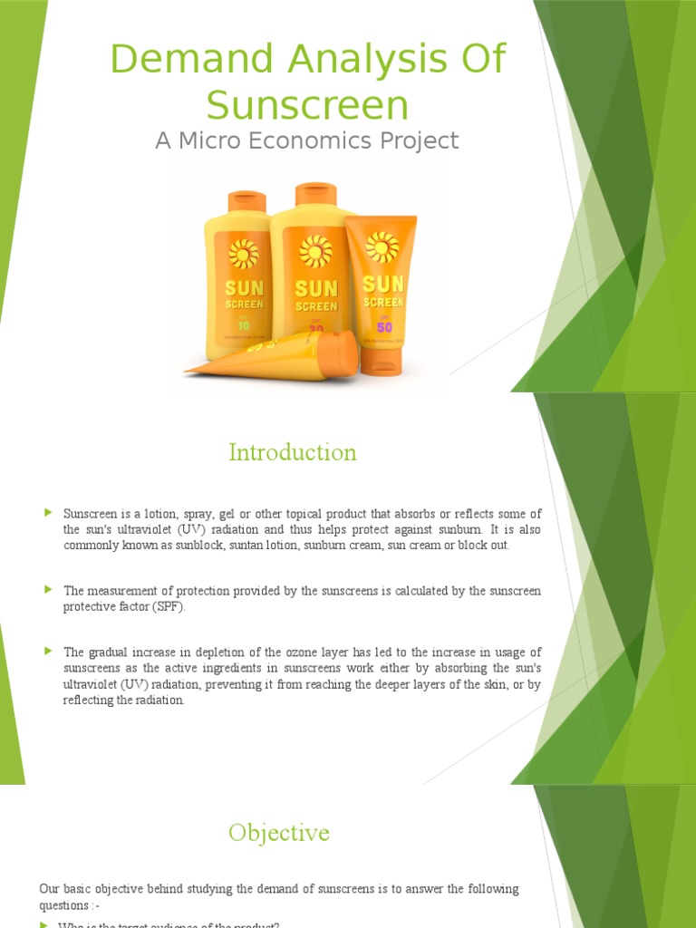 Demand Analysis of Sunscreen | Download Free PDF | Sunscreen | Business
