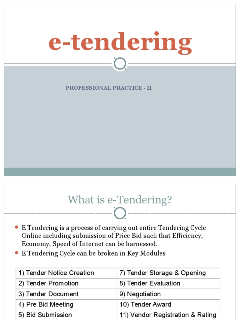 E Tendering | PDF
