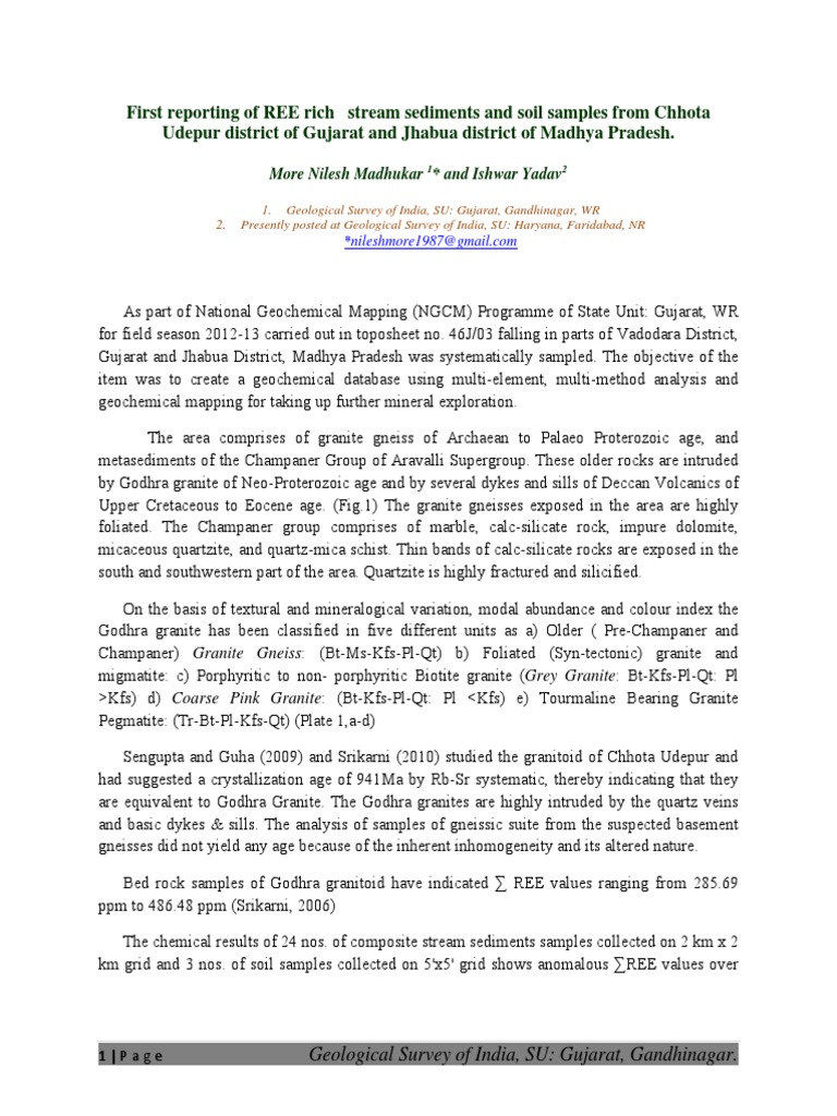 Ree Note - For Gsi Portal | PDF | Granite | Rocks