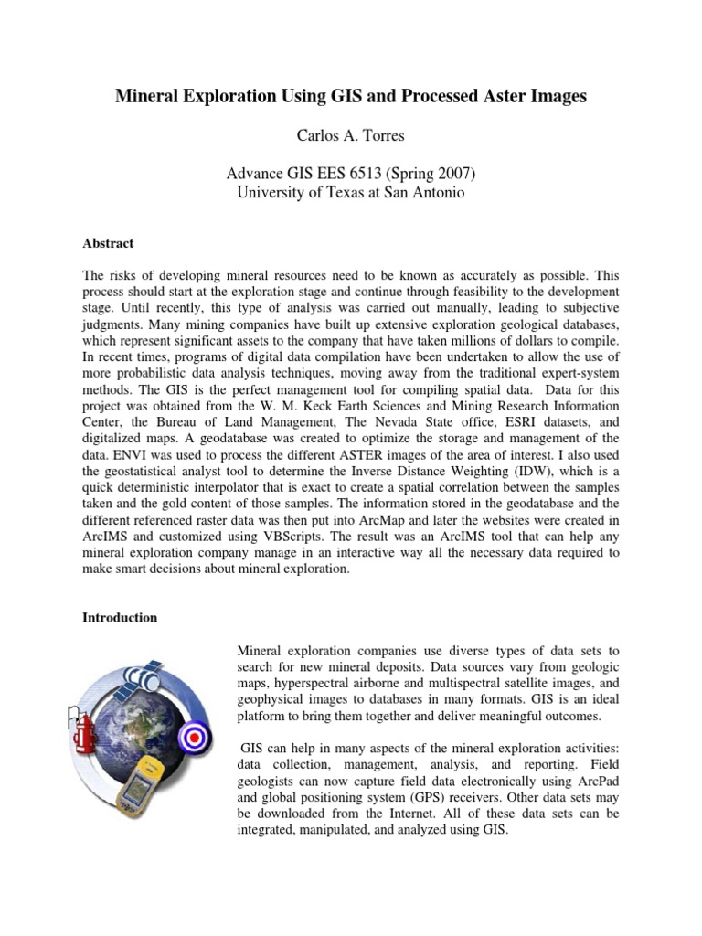 Mineral Exploration Using GIS Final | PDF