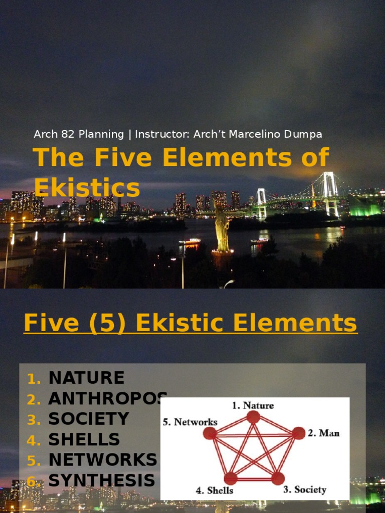 Five Elements of Ekistics Explained | PDF