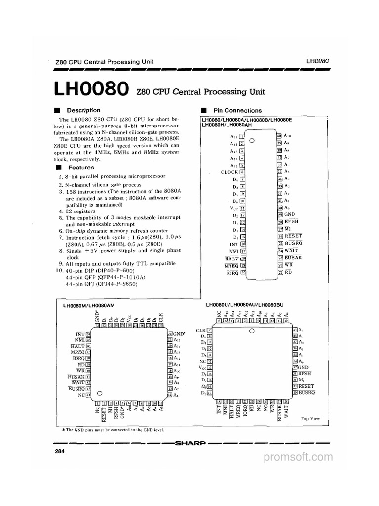 z80 LH0080 Tech Manual | Central Processing Unit | Instruction Set