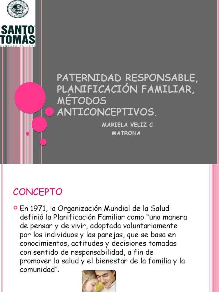Paternidad Responsable, Planificación Familiar, Métodos Anticonceptivos | PDF | Control de la ...