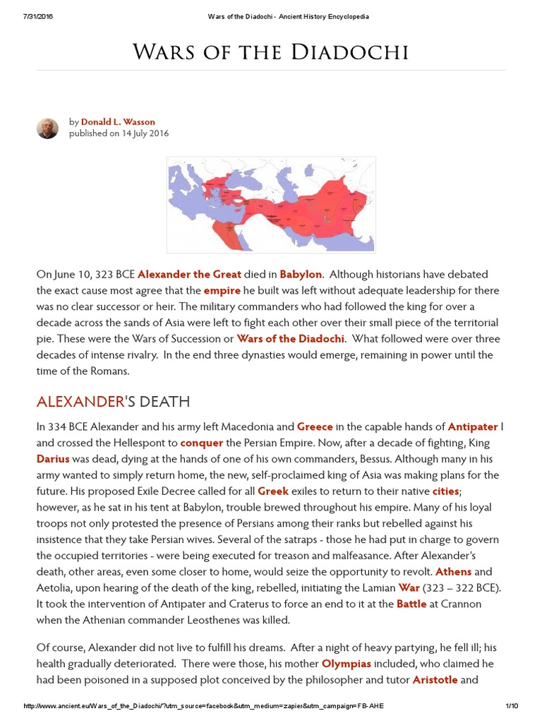 Wars of The Diadochi - Ancient History Encyclopedia | PDF | Macedonia ...