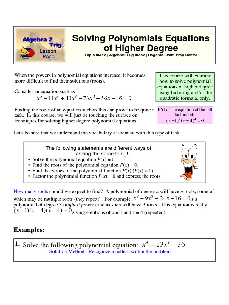 Solving Higher Order Polynomials | PDF | Polynomial | Factorization