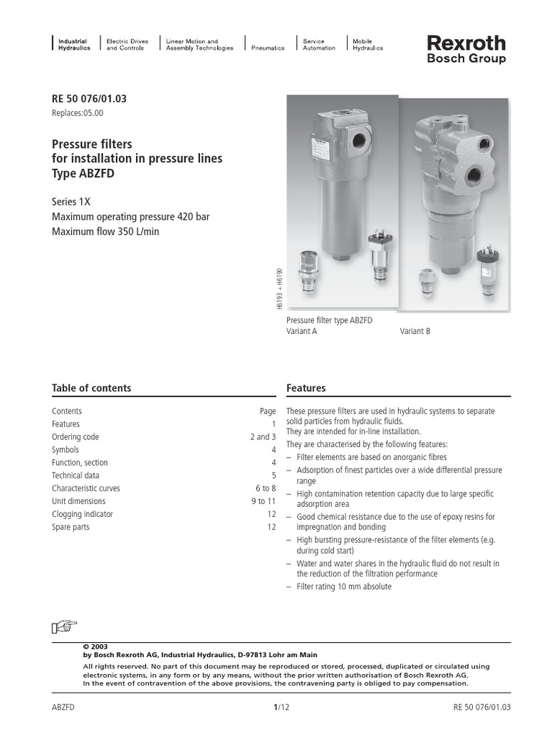Filtro Rexroth | PDF