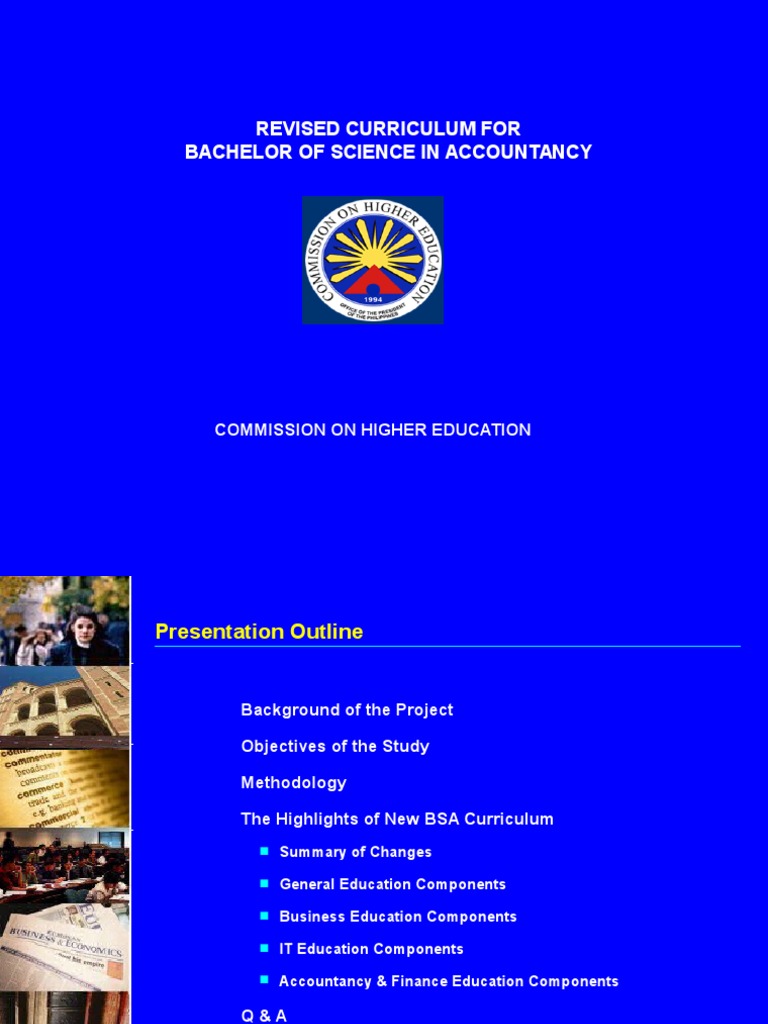Revised BSA Curriculum Approved by CHED Technical Panel | PDF ...