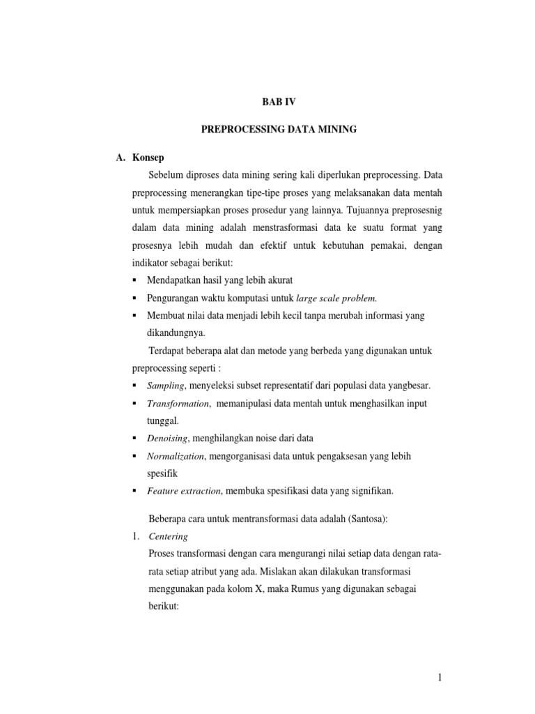 Preprocessing Data Mining PDF | PDF | Metode & Bahan Ajar | Teknologi & Rekayasa