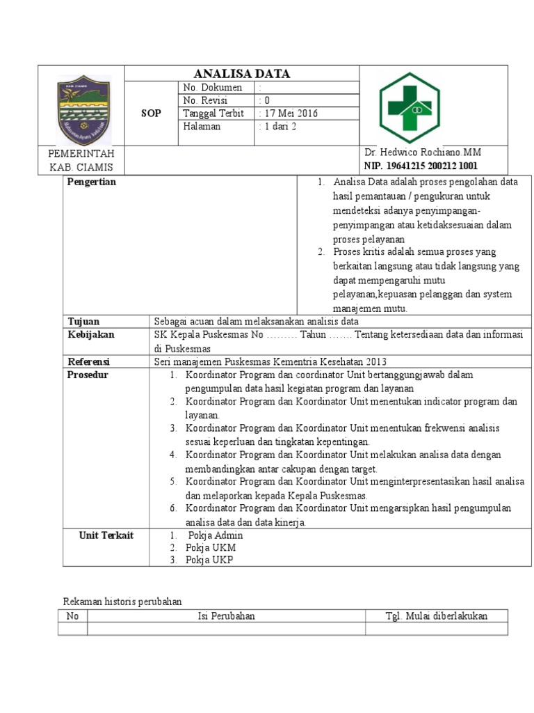 Sop Analisis Data | PDF