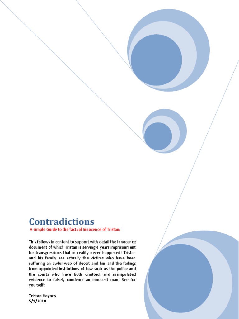 Contradictions: A Simple Guide To The Factual Innocence of Tristan ...