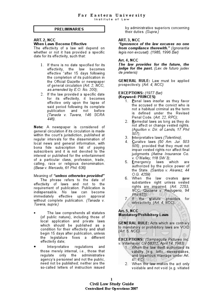 Law Effectivity and Application Guide | PDF | Annulment | Marriage