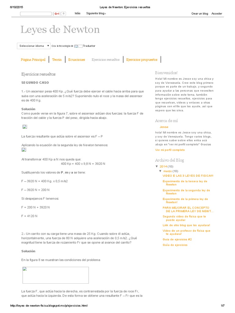Leyes De Newton Ejercicios Resueltos – JDCFNB