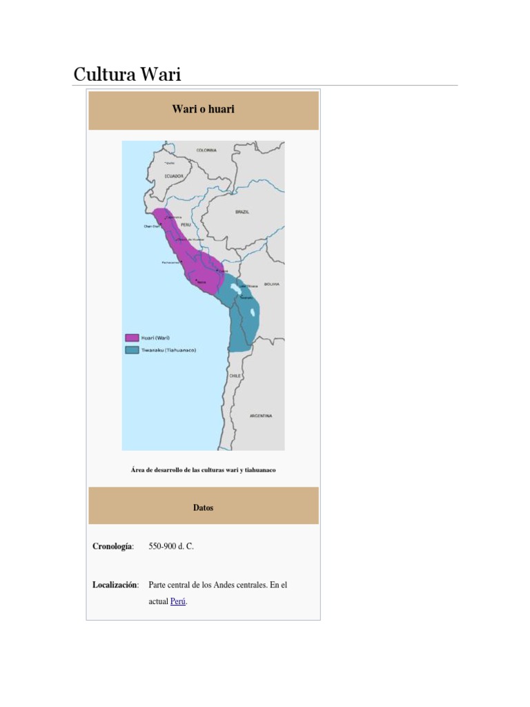 Cultura Wari | PDF | Arqueología | Cultura (general)