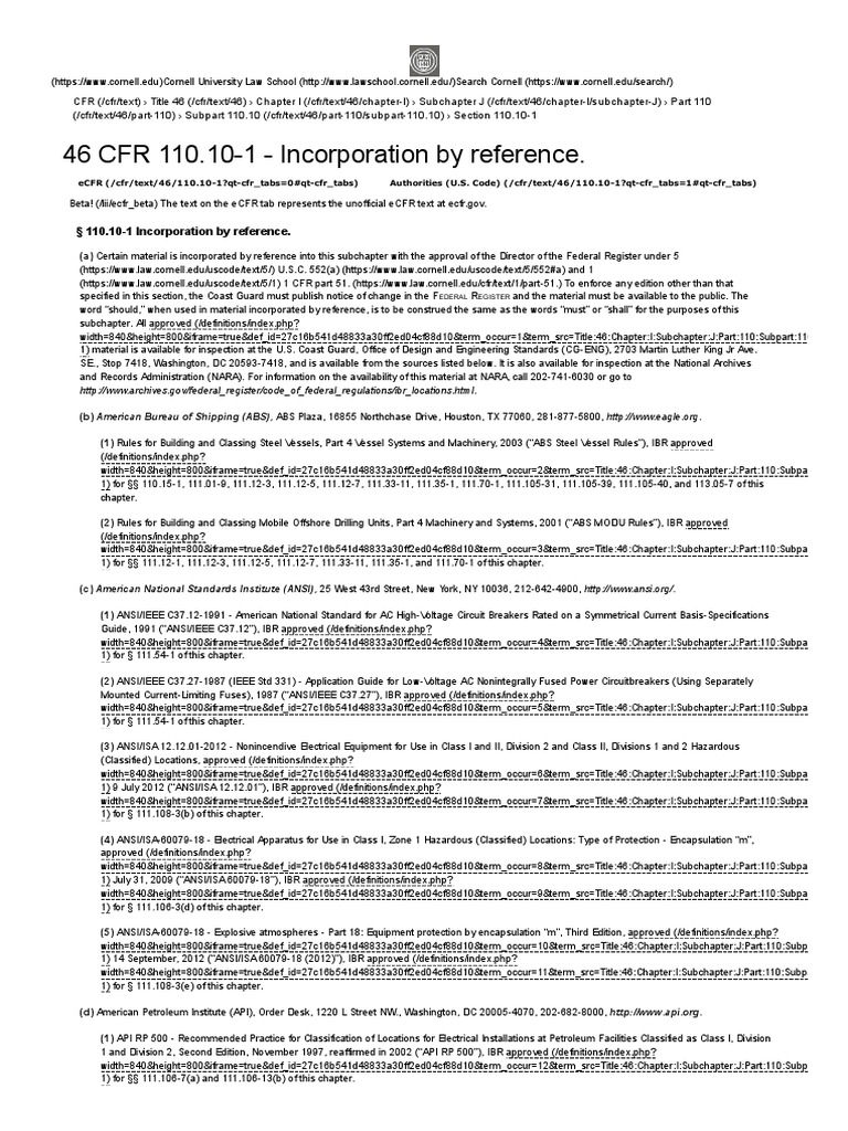46 CFR 110.10-1 - Incorporation by Reference | Download Free PDF ...