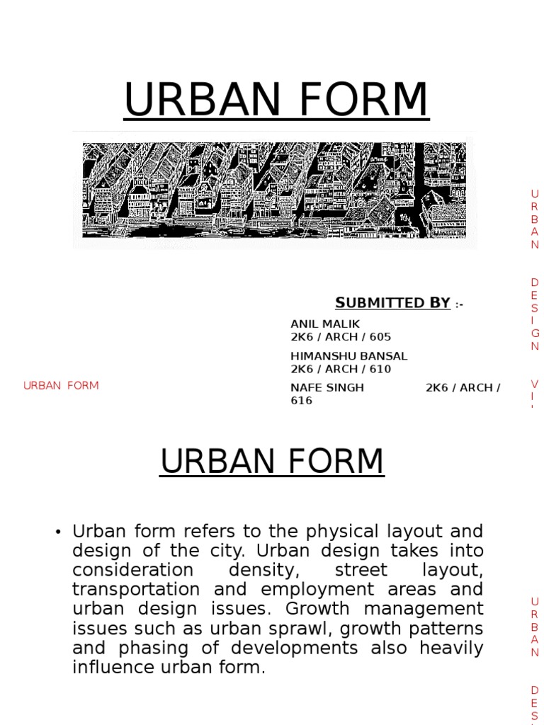 Urban Form and Design Principles | PDF | City | Street