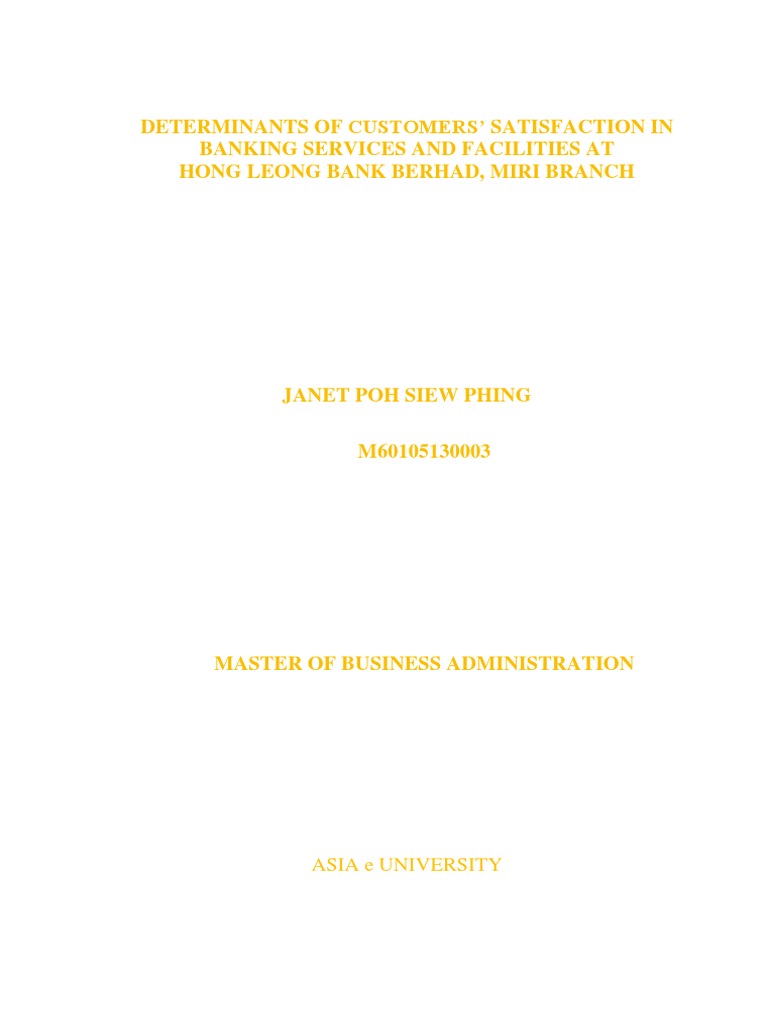 SAMPLE - Janet Poh Project Paper (M60105130003) | PDF | Customer ...