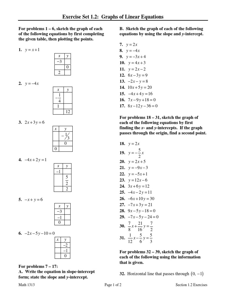 1313 Section 1 2 Exercises | PDF 1313 Section 1 2 Exercises | PDF