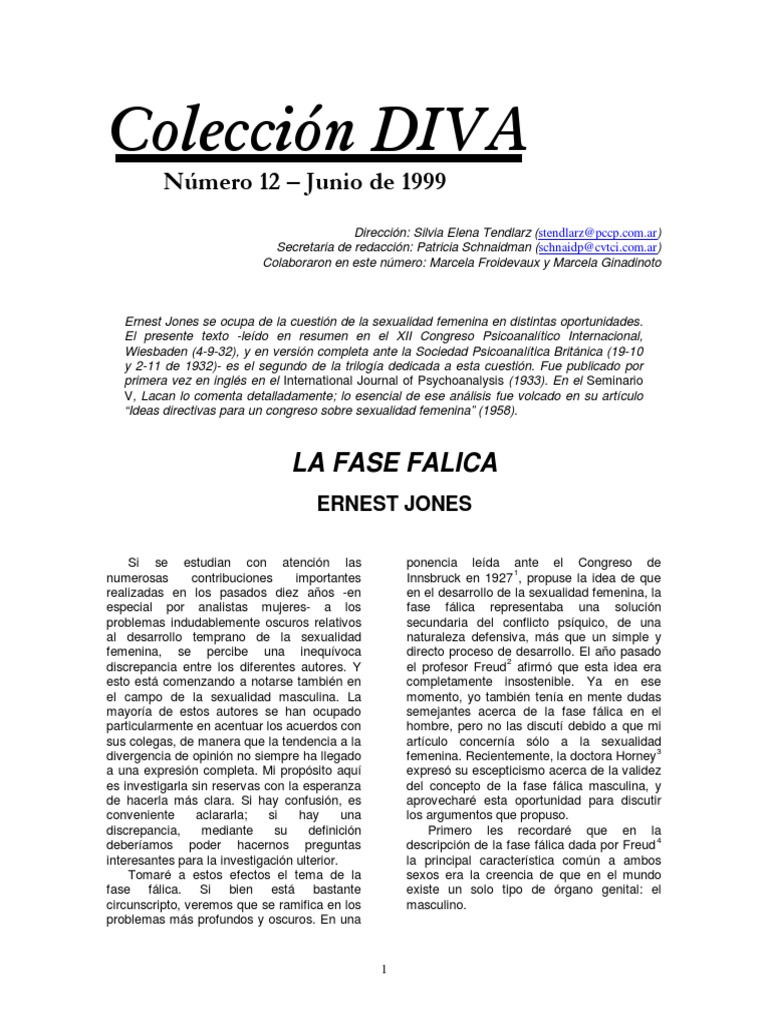 12 Jones - La Fase Fálica | PDF | Complejo de Edipo | Castración