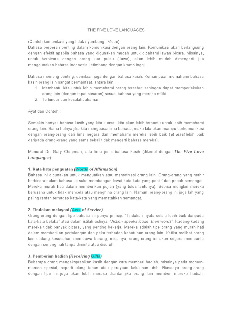 The Five Love Languages | PDF